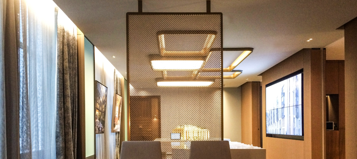 AP300 Metal Mesh Room Divider | Amron Architectural