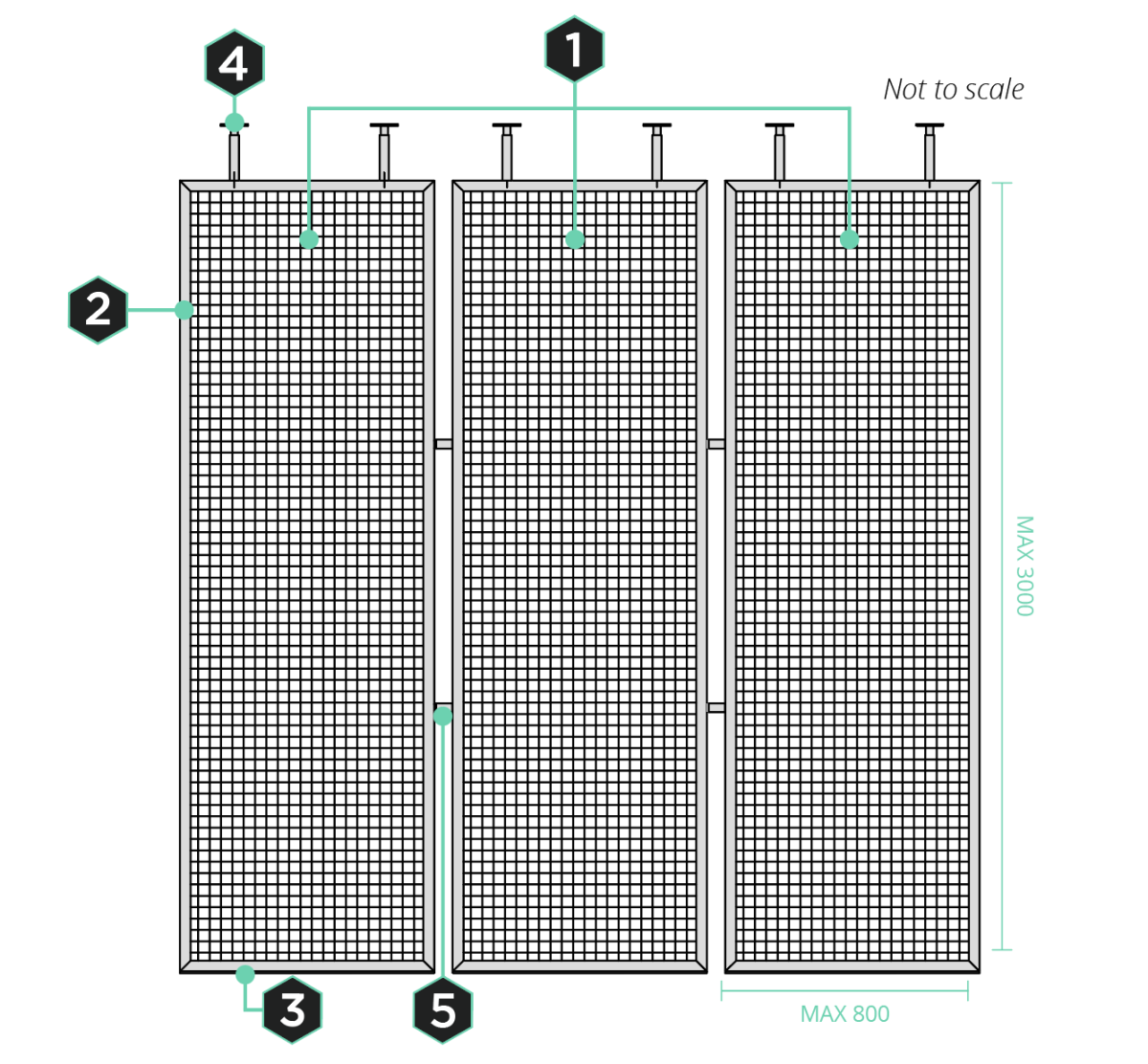 AP210 Metal Mesh Room Divider | Amron Architectural